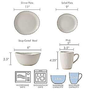 Mikasa Cora 16 Piece Dinnerware Set, Service For 4, White