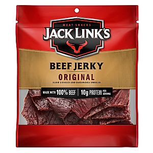 Jack Link's Beef Jerky, Original Flavor, 2.85 oz. - Flavorful Meat Snack, 10g of Protein and 80 Calories, Made with Premium Beef - 95 Percent Fat Free, No Added MSG** or Nitrates/Nitrites