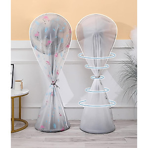 Howkes Fan Dust Cover Waterproof Dustproof Fan Cover Washable Standing Round Fan Sleeve proof Fan Protective Cover Dustproof & Moisture-Proof for Household Outdoor Pedestal Cover Fans (Flame bird)