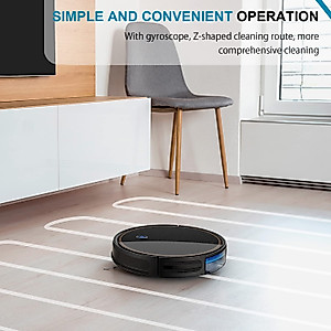 Robot Vacuum, 2100Pa Robotic Vacuum Cleaner with Triple-Filter System, 120-min Runtime Smart Robot Vac Good for Pet Hair, Carpets, Hard Floors, Self-Charging