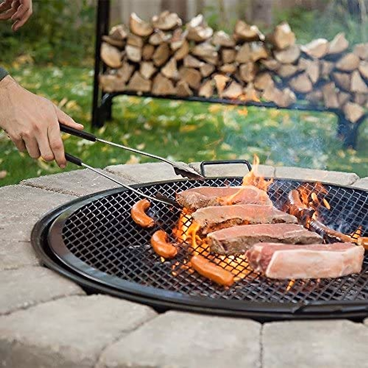Walden Tough BBQ Cooking Fire Pit Grilling Grate (34") - Outdoor Grilling - Fireplace Cooking - Cooking with Fire - Fire Grate (34-Inch Diameter)