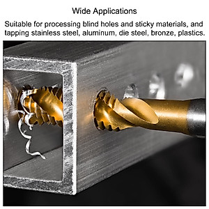 uxcell M2 x 0.4 Spiral Flute Tap and 1.6mm Twist Drill Bit Set, Metric Titanium Plated 6542 High Speed Steel Machine Threading Screw Thread Tap Drilling Tool
