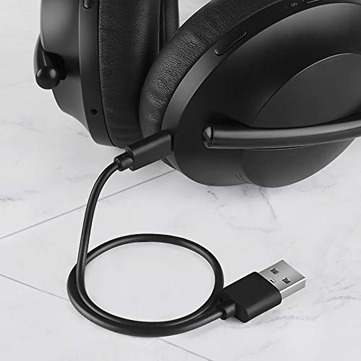 GEEKRIA USB Headphones Short Charger Cable Compatible with Bose Quietcomfort Ultra TWS QC Ultra QCSE QC45 EarbudsII Charger, USB to USB-C Replacement Power Charging Cord (1ft / 30cm 2Pack)