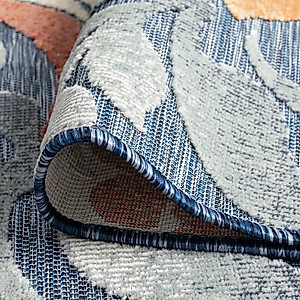 Water Resistant Modern 2x3 Indoor Outdoor Patio Rug | Floral, Small Outdoor Rugs for Patios, Deck, Porch, Entryway | Outside Area Rug | 1'11'' x 3'