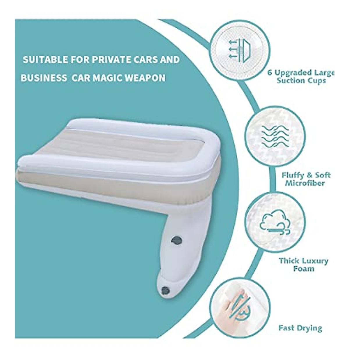 HYMIC Inflatable Airplane Car Bed for Toddler, Baby Travel Plane Bed with Hand Pump,Fly Traval Kids Bed Fits Most Airplane Seats, Car Seat for Convenient Toddler Travel, Safe to Use Child Sleeper Bed