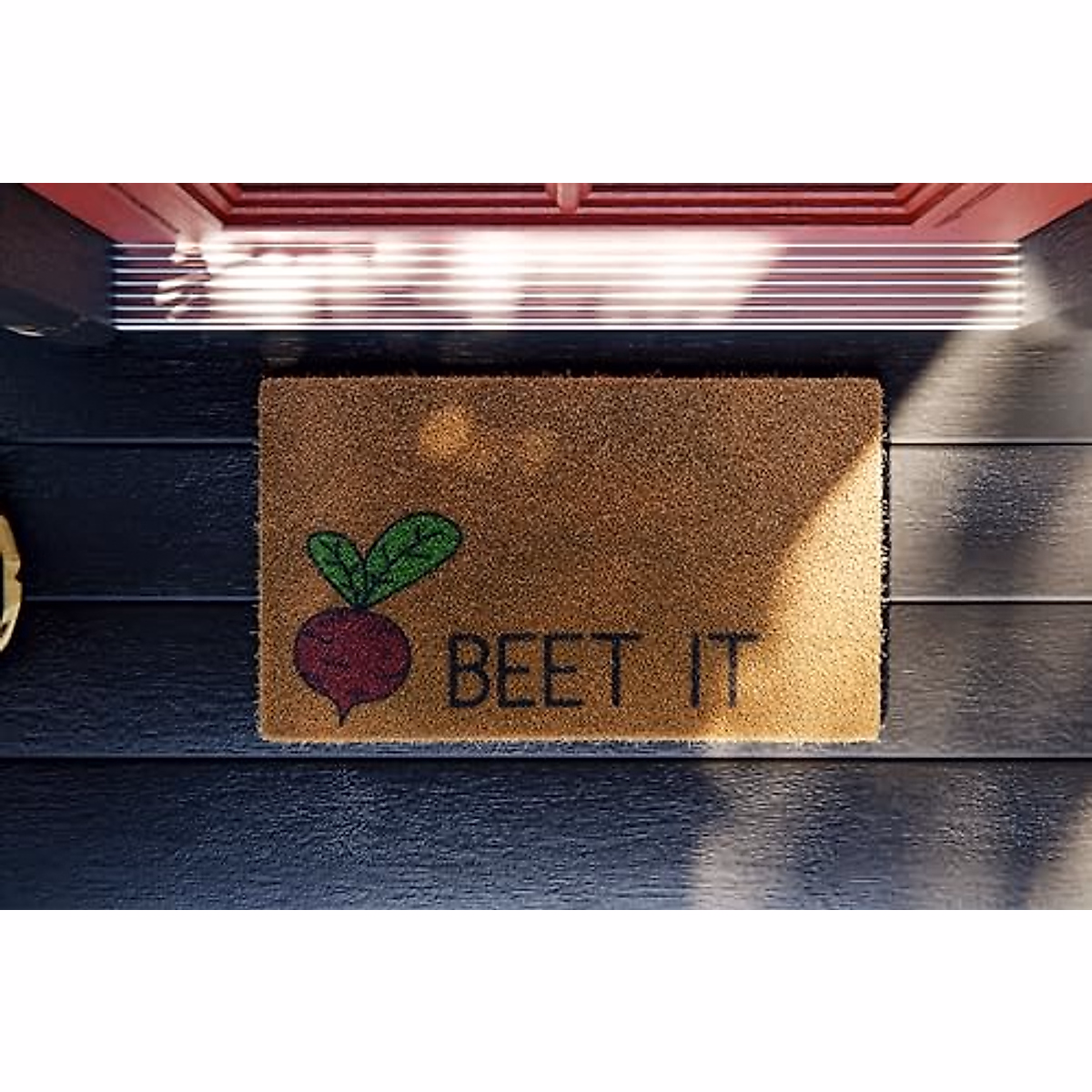 Avera Products | Beet It, Natural Coir Fiber Doormat, Anti-Slip PVC or Latex Mat Back | 29” x 17”