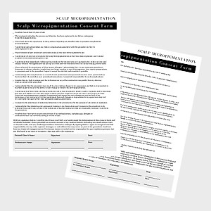 Scalp Micropigmentation Client Intake Forms: Intake,Consent,Consultation and Aftercare Forms | 75pk 25 of Each | for PMU Scalp Tattoo Professional Pigmentation 8.5 x 11” in Forms, Black and White