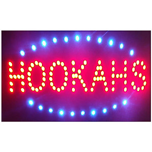 CHENXI Led Neon Hookahs Open Store Signs Vape E-liquid Sign Board Indoor (48 X 25 CM, HOOKAHS)