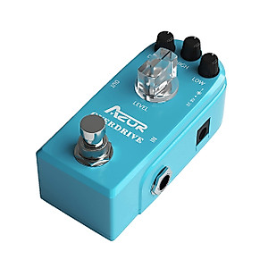 AZOR Overdrive Guitar Effect Pedal Vintage Effect Drive High/Low 3 Modes Mini Pedal with Guitar Pedal Power Cable,9V Battery Clip Converter Power Cable