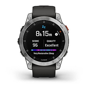 Garmin epix 2, Premium Active Smartwatch, Slate and Stainless Steel with Silicone Band Black
