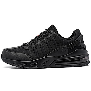 LARNMERN Non Slip Work Shoes for Men Fashion Walking Sneakers Kitchen Chef Slip Resistant Shoe Waterproof Food Service Casual Working Footwear Air Cushion, Black 10.5