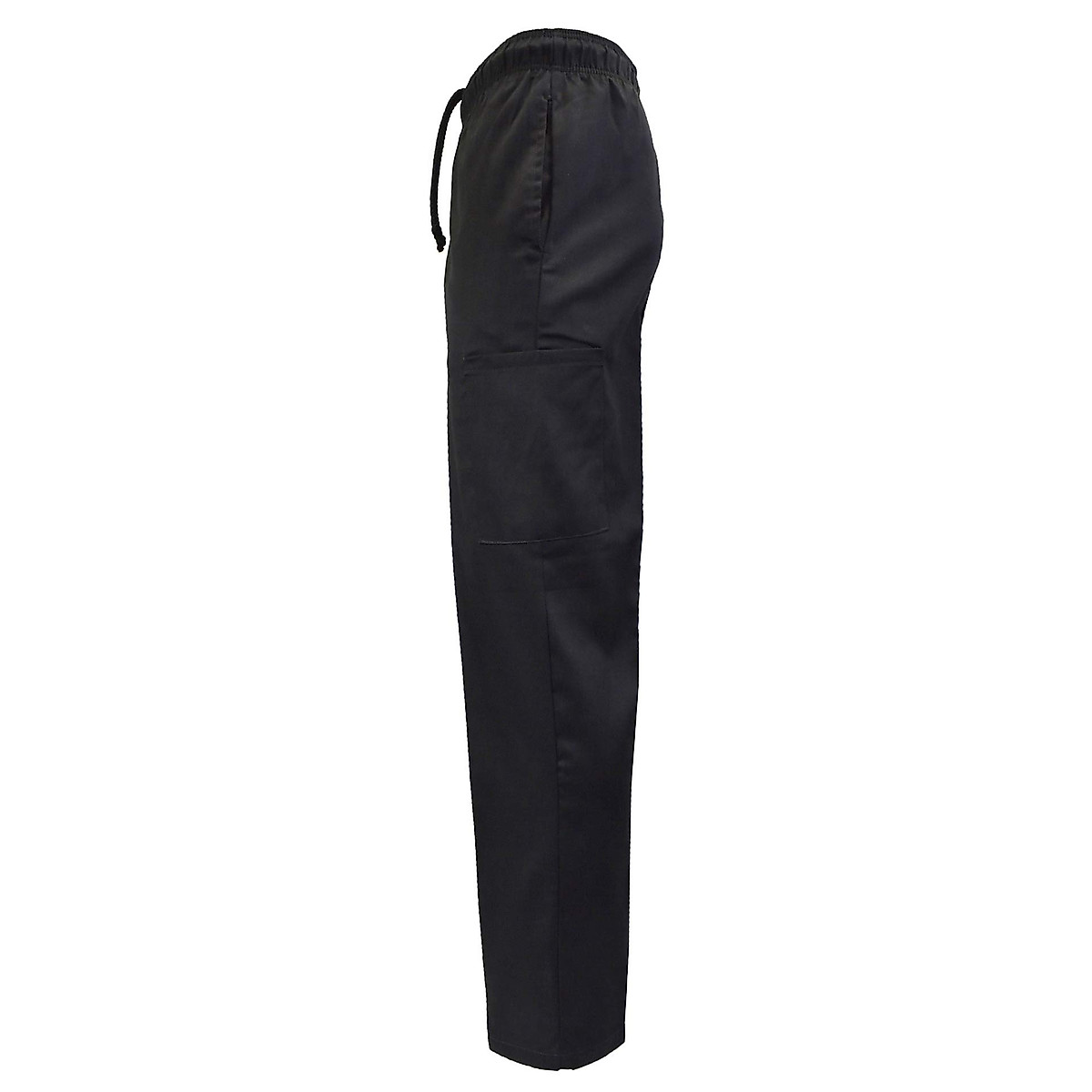 Natural Uniforms Classic 6 Pocket Black Chef Pants with Multi-Pack Quantities Available (3, Medium)