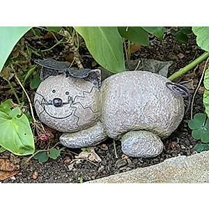 Unido Box Resin Resting Cat Statue, Garden Stone - Perfect for Garden Accent and Home Décor