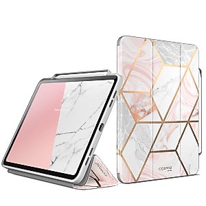 i-Blason Cosmo Case for New iPad Pro 12.9 Inch (2022 2021 2020 Release), Full-Body Trifold Stand Protective Case Smart Cover with Auto Sleep/Wake & Pencil Holder (Marble)