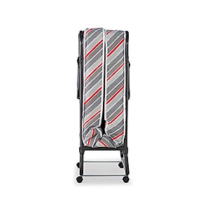 Pemberly Row Metal and Fabric Folding Bed in Gray with Memory Foam Mattress