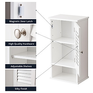 FRALIMK Bathroom Wall Cabinet, Single Door Over The Toilet Storage, Adjustable Shelves, Louver Door, Space Saver, Wall Mounted Organizer, 13 * 25 inches