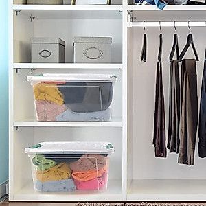 Xowine 6-Pack Clear Plastic Storage Boxes, 35 L Plastic Storage Bins with Lids