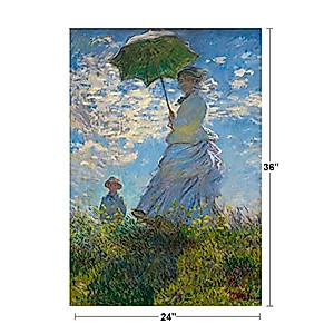 Claude Monet Woman with a Parasol Madame Monet and Her Son Impressionist Art Posters Claude Monet Prints Landscape Painting Claude Monet Canvas Wall Art French Cool Wall Decor Art Print Poster 24x36