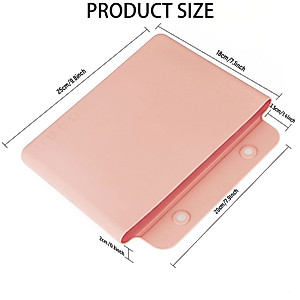 HiBidder Silicone Makeup Bag, Slim Toiletry Cosmetic Bag for Travel, Flat Makeup Bag with Double Magnetic Buckle Flap for Makeup Tools Organizer