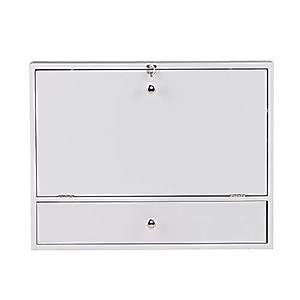 SEI Furniture Willingham Wall Mount Folding Desk, White