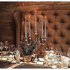 Hyoola Tall Taper Candles - 10 Inch - Metallic Titan - Dripless - 12 Pack - 8 Hour Burn Time