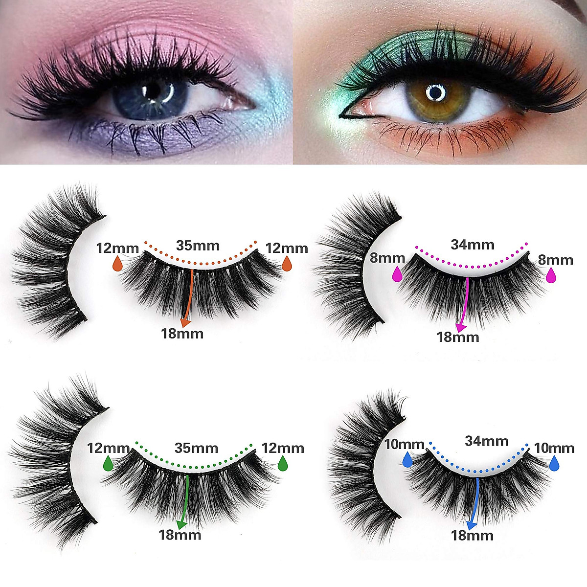 20 Pairs Lashes Wispy Eyelashes 4 Styles False Eyelashes 3D Faux Mink Lashes Wholesale Bulk Natural Fake Eyelashes Dramatic Long Eyelashes by Calphdiar