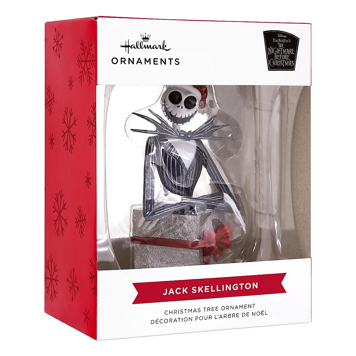 Hallmark Disney Tim Burton's The Nightmare Before Christmas Jack Skellington in Present Christmas Ornament