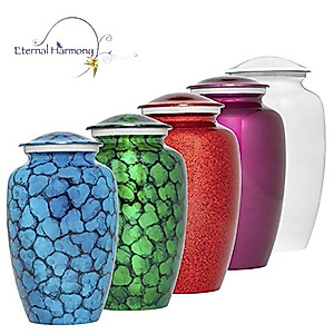 Eternal Harmony Cremation Urns for Human Ashes | Funeral Cremation Urn Carefully Handcrafted with Elegant Finishes to Honor Your Loved One | Elegant Decorative Urns Large Size with Velvet Bag (Pearl)
