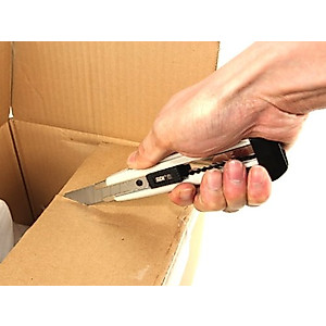 SDI-0423 Snap-off Utility Knife with 12 Set of Sk2+cr Blades, 18mm Medium Duty Cutter