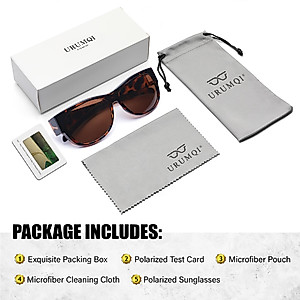URUMQI Polarized Sunglasses Fit Over Glasses for Women, Trendy Cat Eye Sunglasses UV400 Protection Lens Flexible TR90 Frame