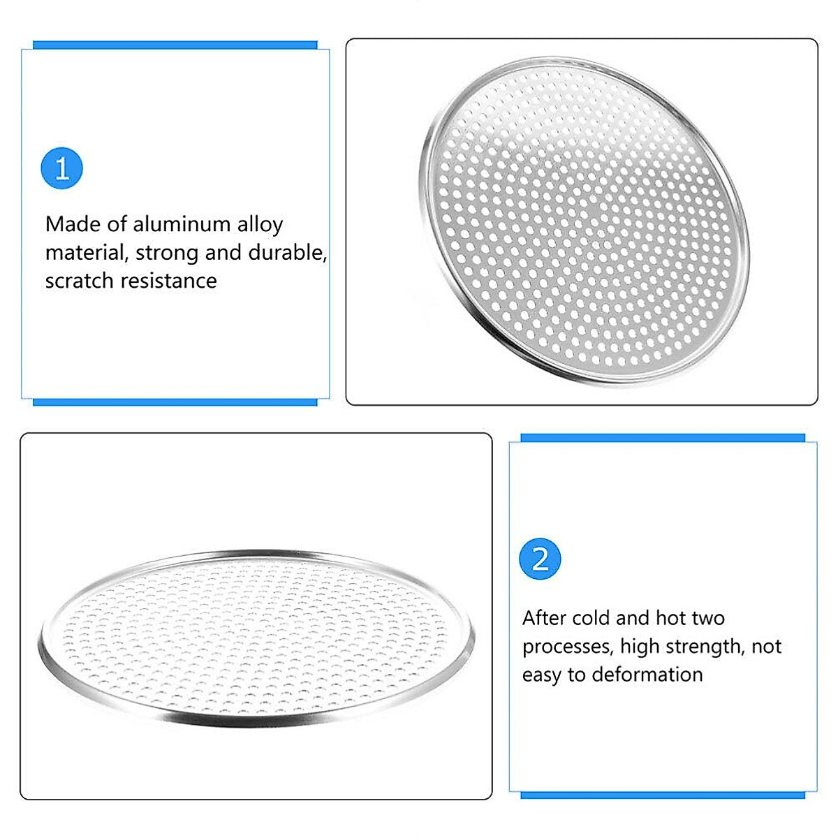 HANABASS Stainless Steel Pizza Pan 16 Inch Pizza Screen Baking Pan Mesh Pizza Pan Pizza Tray with Holes Nonstick Round Crisper Tray Bakeware for Oven Home Restaurant