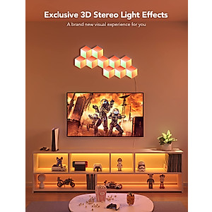 Govee Glide Hexa Pro Light Panels, RGBIC 3D Hexagon Wall Lights, Wi-Fi LED Creation Light with Music Sync, Works with Alexa Google Assistant for Living Room, Bedroom, Gaming Rooms, 10 Pack