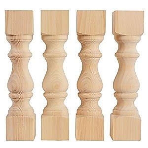 CAROLINA LEG CO. Pine Monastery Chunky Bench Legs - Set of 4 - Coffee Table Legs - Dimensions: 3.5" x 16"