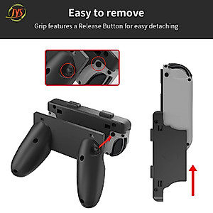JDDWIN Joycon Grips Compatible with Switch & Switch OLED Controllers,Wear-Resistant Joy-con Handle for Switch/Switch OLED. (Black)