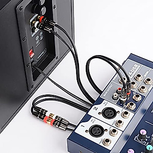 J&D 2 RCA Extension Cable Male to Female, Copper Shell Gold-Plated 2RCA Male to 2RCA Female Cable Stereo Audio Extender Cord Adapter, 3 Feet