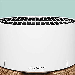 BergHOFF LEO Portable Tabletop BBQ Grill To-go grill with Heat Resistant Base Easy-carry strap & detachable handles, Removable elements, Adjustable airflow, 13.75", White