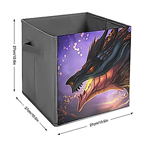 Cool Magma Dragon Collapsible Storage Bins Basics Folding Fabric Storage Cubes Organizer Boxes with Handles