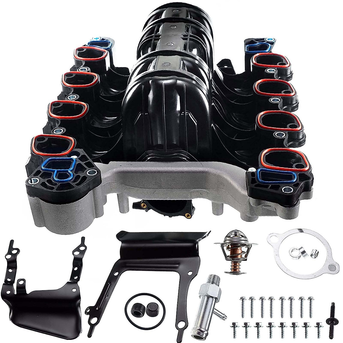 Upper Intake Manifold Kit and Gaskets Set Replacement for Ford F150 F-150 E-150 E-250 Lobo 2007 2008(4.6L Only VIN:W)