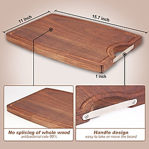 Wood Cutting Boards - Dimgamo Cutting Board For Kinchen With Juice Groove - No Splicing Of The Whole Wood - Real Black Sandalwood - 16×11 Inch