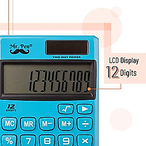 Mr. Pen- Standard Function Calculator, 12 Digits, Small Calculator, Solar Calculator, Pocket Calculator, Simple Calculator, Basic Office Calculators, Solar Handheld Calculator, Standard Calculator