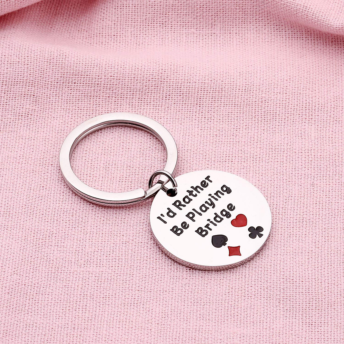 LQRI Bridge Gift Bridge Player Gift Bridge Athletes Gift I’d Rather Be Playing Bridge Keychain Bridge Lover Gift (K bridge)
