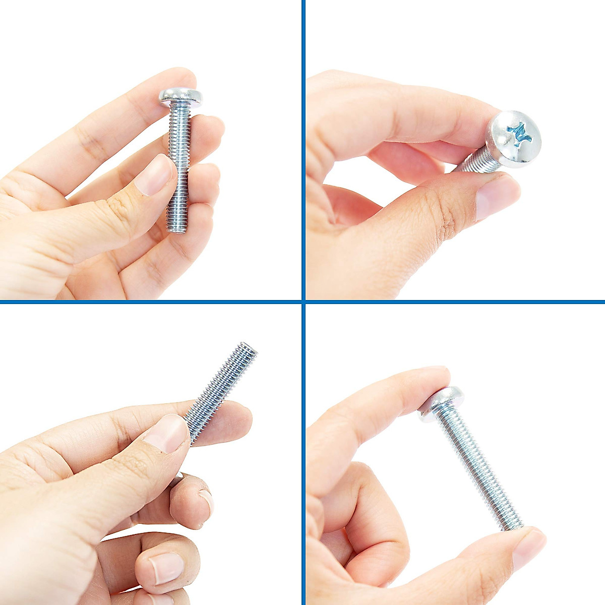 MOUNT-IT! M8 Screws for Samsung TV [M8 x 45mm, Pitch 1.25mm] Stainless Solid Steel Screw Bolts for Wall Mounting | Samsung 7, 8 9 Series Compatible (Silver)