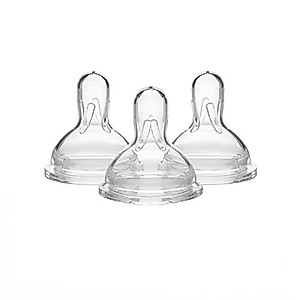 Medela Slow Flow Bottle Nipples with Wide Base, Baby Newborns Age 0-4 Months, Compatible with All Medela Breast Milk Bottles, Made Without BPA, 3 Count (Pack of 1)