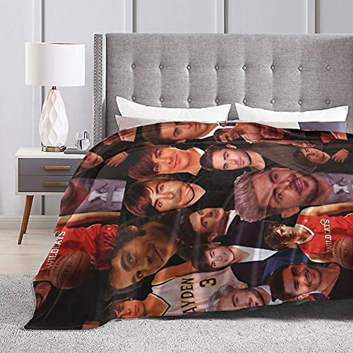 Zac Efron Collage Soft and Comfortable Warm Fleece Blanket for Sofa, Bed, Office Knee pad,Bed car Camp Beach Blanket Throw Blankets (50"x40") … (60"x50")