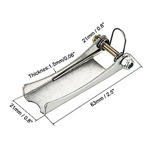 PATIKIL 2.5 Inch Replacement Hooks Latch, 2 Pack Metal Towing Receiver Hitch for Clevis Hook Trailer, Silver