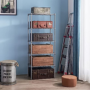 SINGAYE 5 Tier Storage Rack Wire Shelving Unit Thicken Heavy Duty Storage Shelves for Pantry Closet Kitchen Laundry 880Lbs Capacity 13.38"x 23.22"x 59.05"(DxWxH) Silver