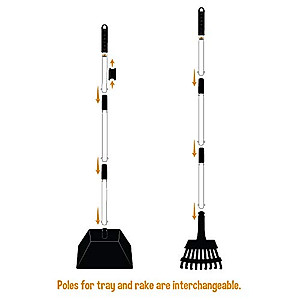 Bodhi Dog Metal Long Handle Tray and Rake Pooper Scooper | Perfect for Small, Medium, Large, XL Pets - Great for Grass, Street and Gravel
