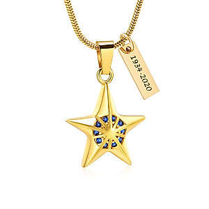 memorial jewelry Bling Star Jewelry Collection Urn Pendant Cremation Ashes Keepsake Necklace