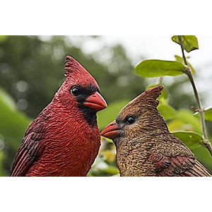 Hi-Line Gift Cardinal Couple on Stump Garden Statue, Multicolor