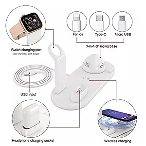 ZENDEU Wireless Charger - 6 in 1 Charger Station - Wireless Charging Station - Phone Charging Station - Wireless Charging Station for Apple Products - Phone and Watch Charging Station (Silver)